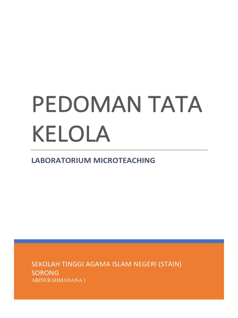 Pedoman Tata Kelola Laboratorium Microteaching STAIN Sorong | PDF