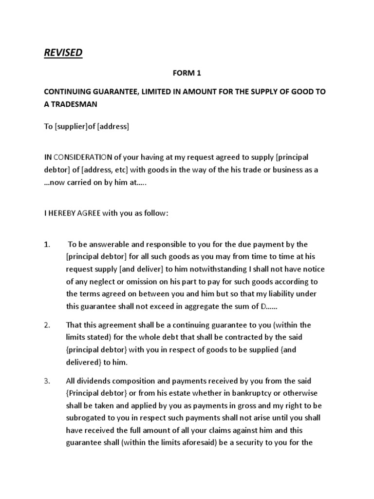 Guarantees and Indemnities - Forms 3 | PDF | Guarantee | Indemnity