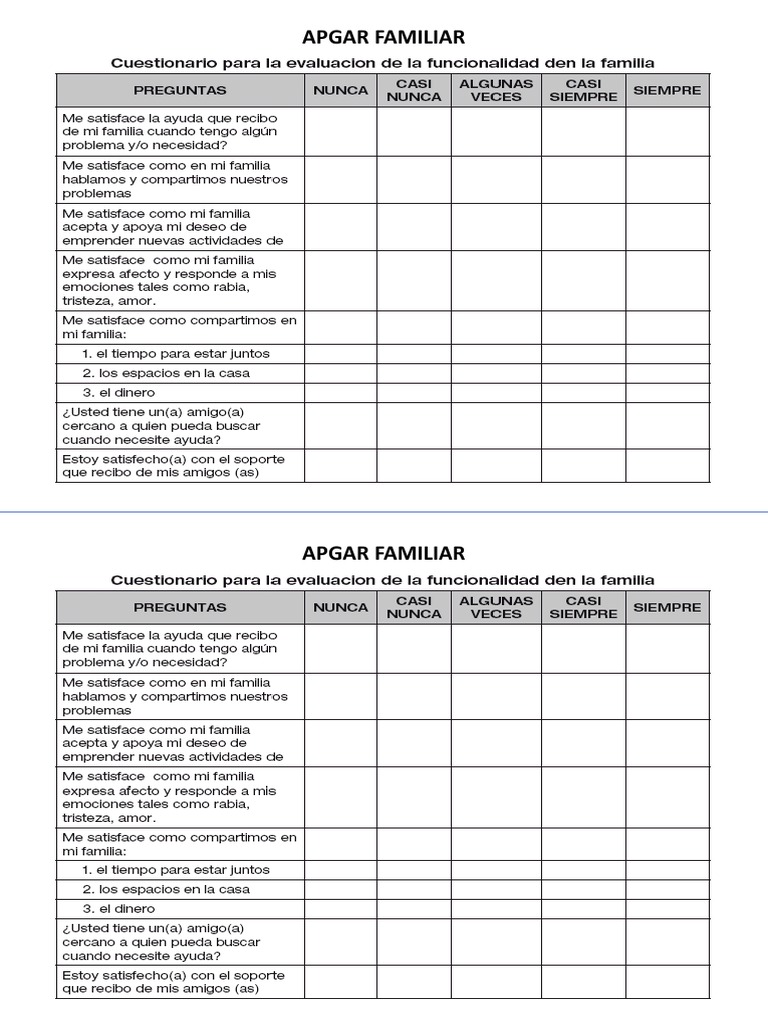 Apgar Familiar | PDF