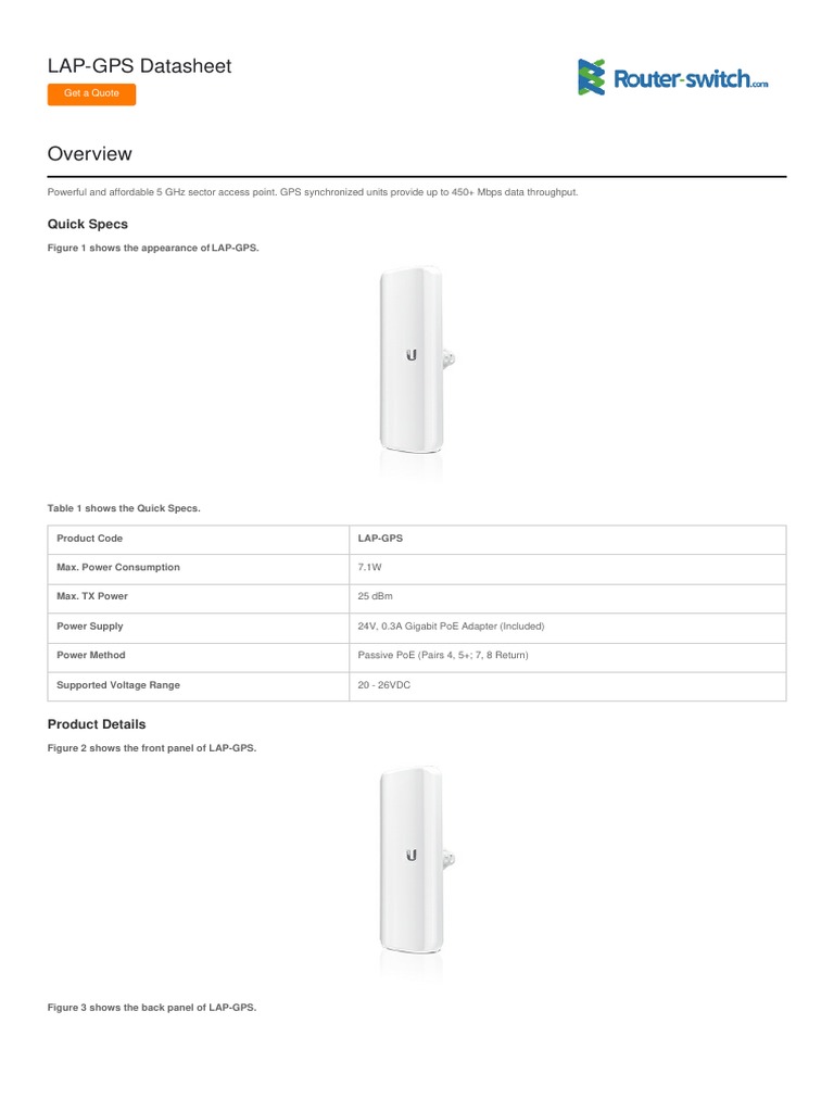 LAP-GPS 5 GHz Sector Access Point Datasheet - Powerful and Affordable ...