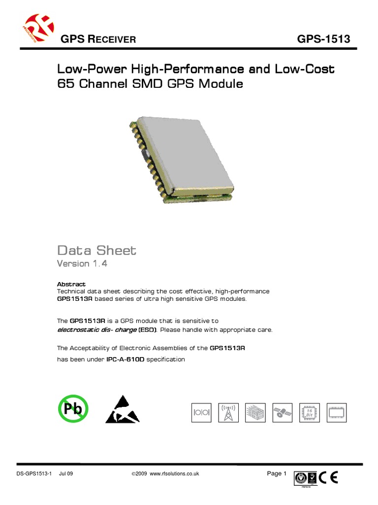 Data Data Data Data Sheet Sheet Sheet Sheet: GPS R GPS-1513 | Download ...