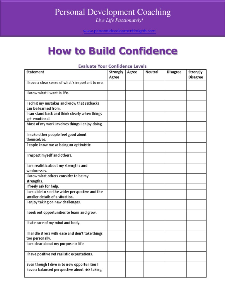 Build Confidence Through Self-Evaluation | PDF | Meaning Of Life ...