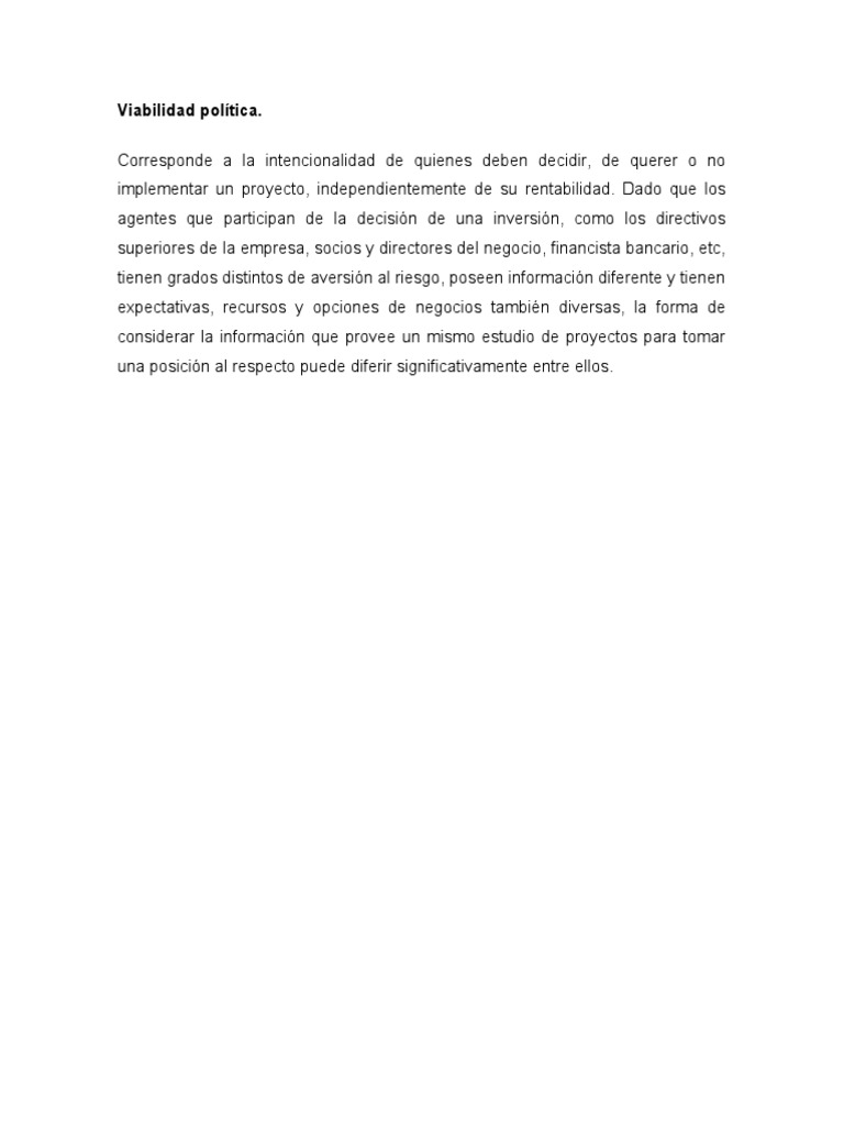Viabilidad Política y Social de Proyectos | PDF