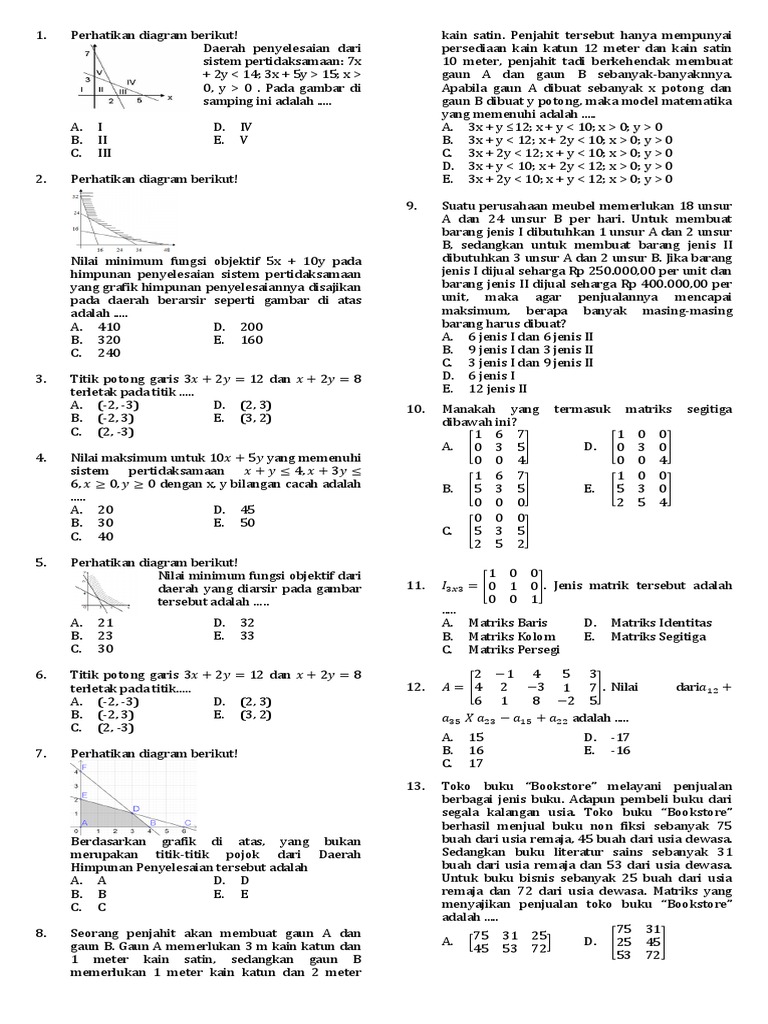PTS I MatWa XI | PDF