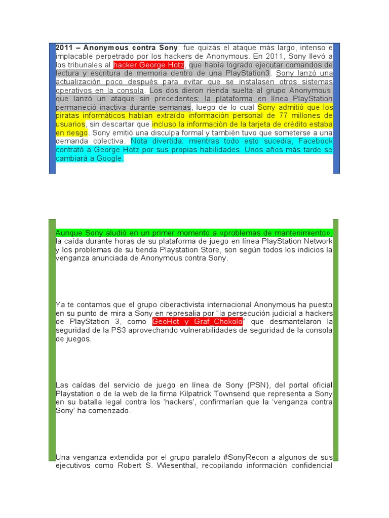 Anonymous-Sony 2011 | PDF | Playstation 3 | Hacker de seguridad