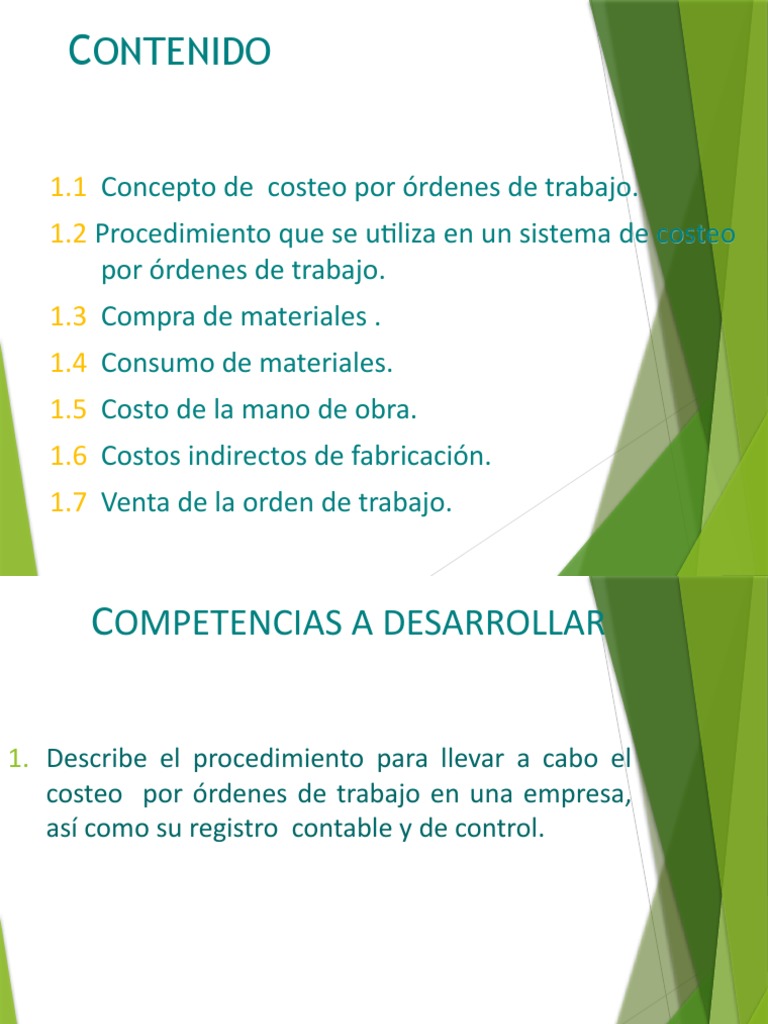 Costeo Por Ordenes de Trabajo | PDF | Costo | Inventario