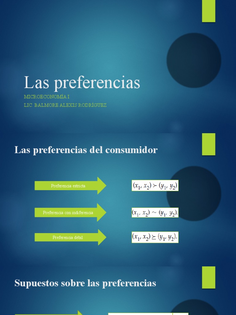 Las Preferencias | PDF | Teorías económicas | Microeconomía