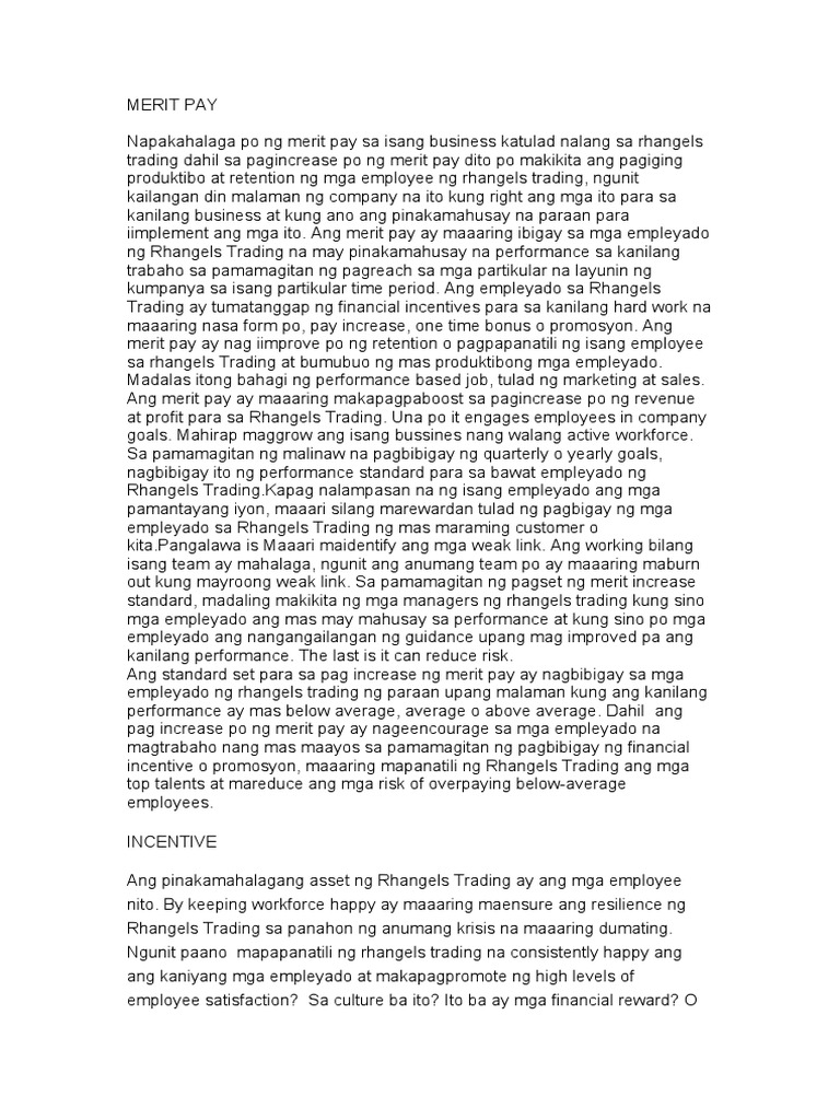 Merit Pay Explanation | PDF