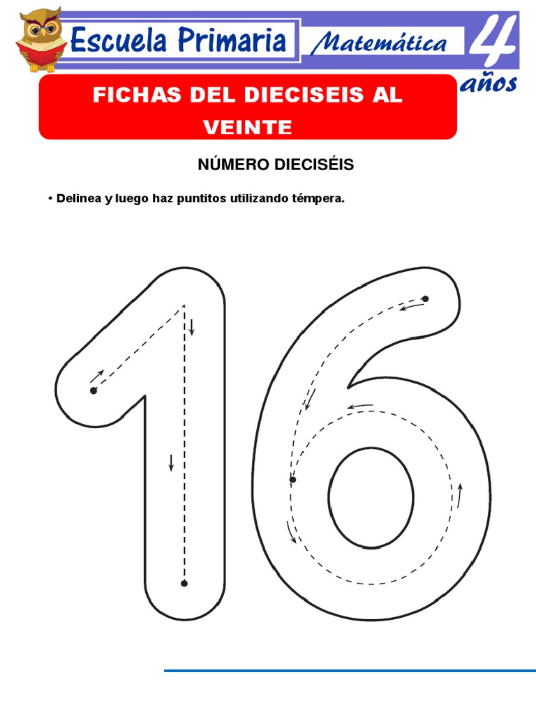 Fichas-de-Numeros-del-dieciseis-al-Veinte-para-de-ninos-de-cuatro-anos ...