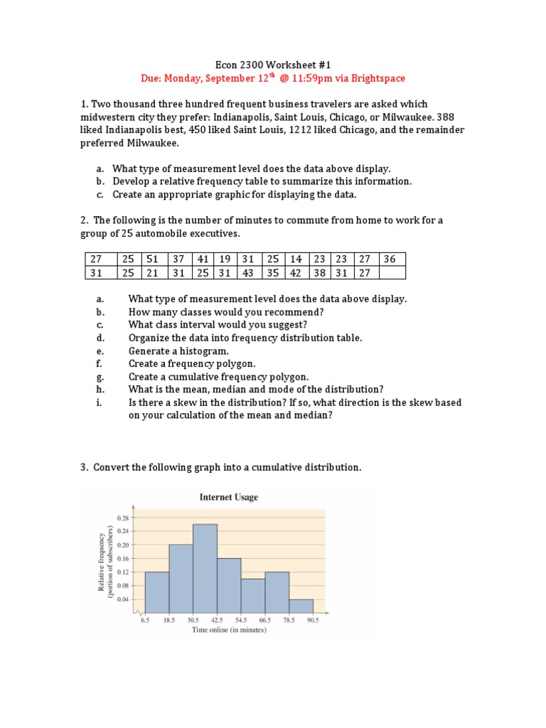 Econ 2300 Worksheet #1 | PDF