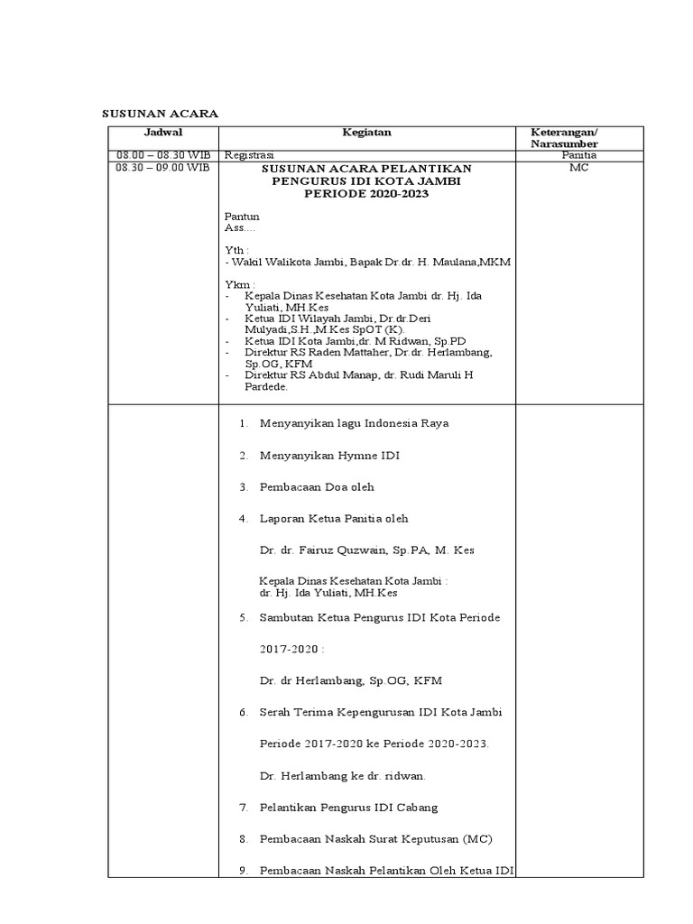 Pelantikan & Seminar IDI Jambi | PDF