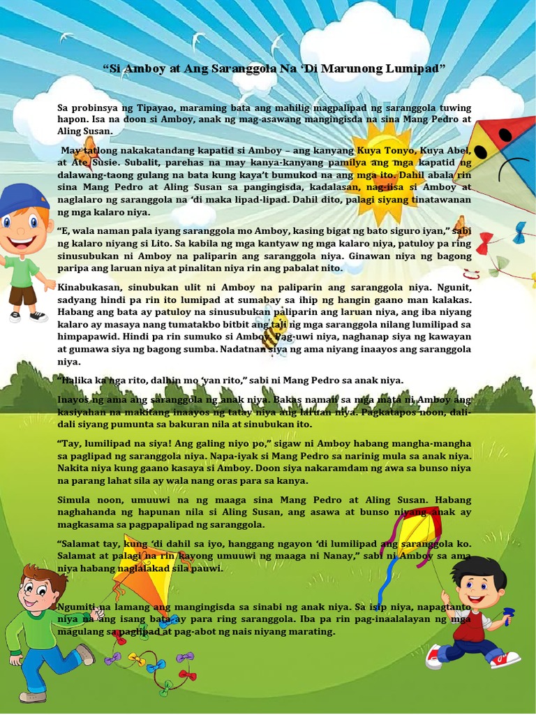 Si Amboy at Ang Saranggola Na | PDF