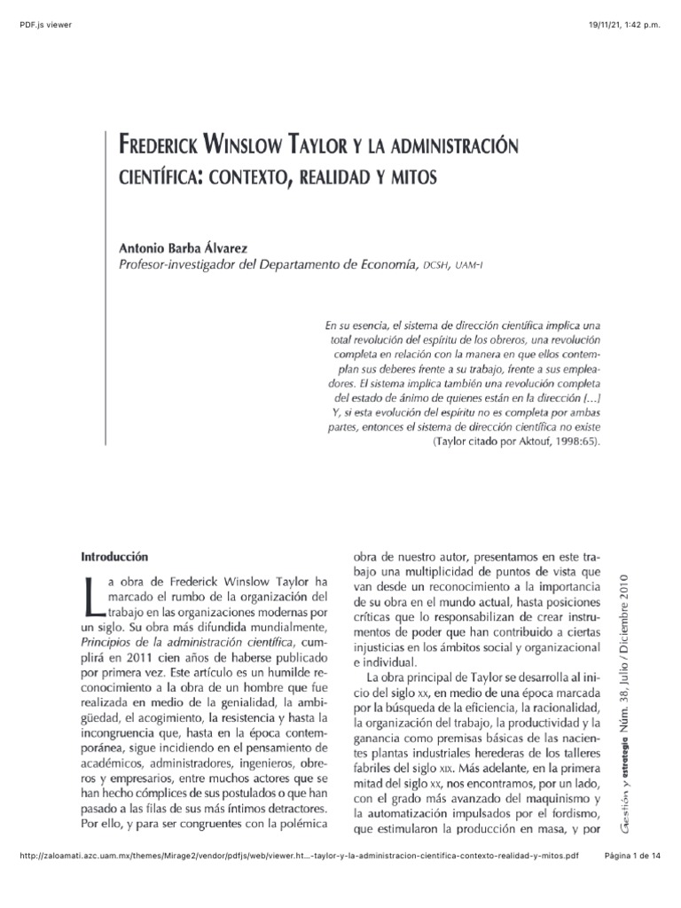 TAYLOR, Frederick. W. | PDF | Juegos y actividades