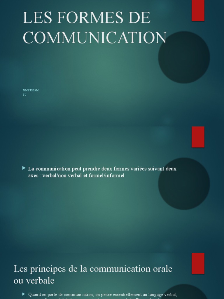 Les Formes de Communication-Descaf | PDF | Communication non verbale | la communication