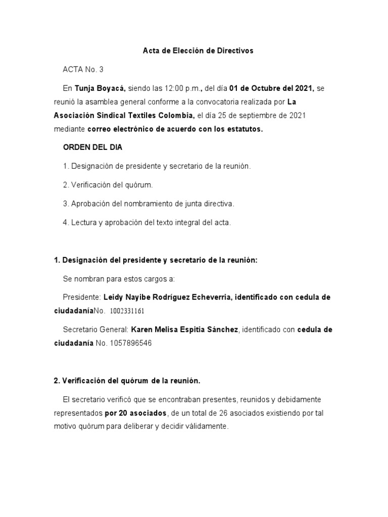 Acta Aprobación Junta Directiva | PDF | Gobierno