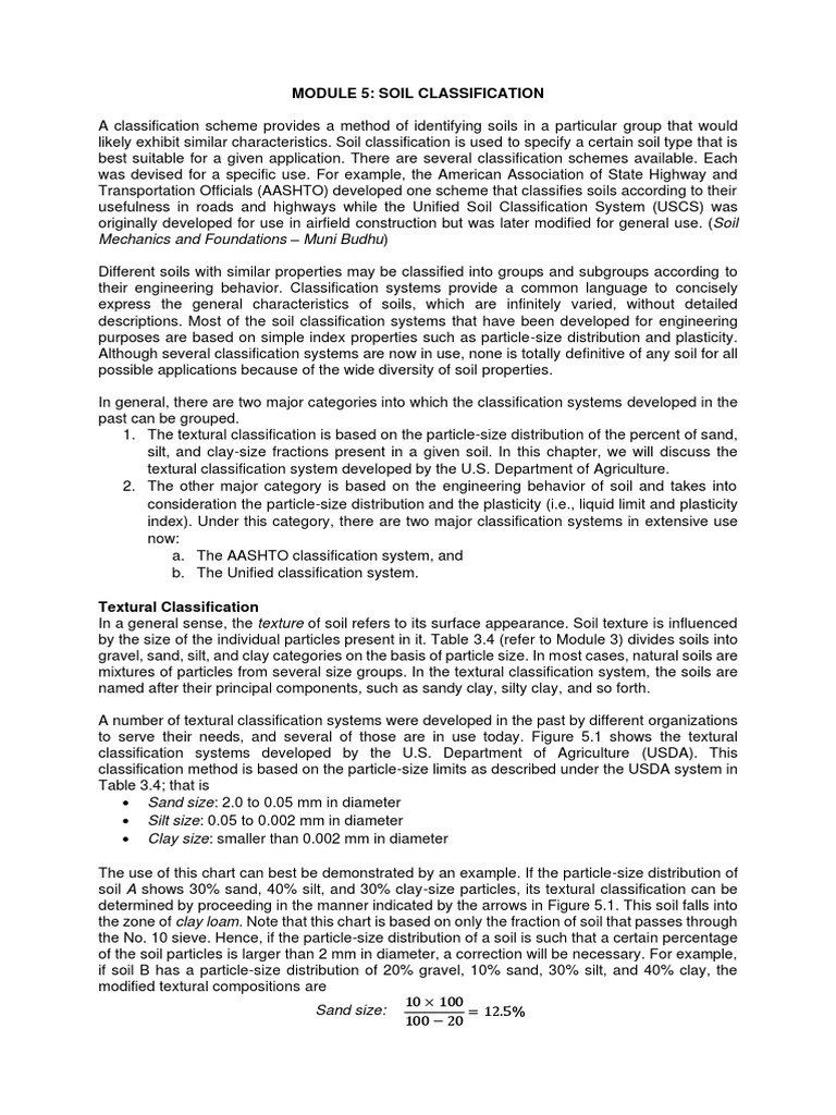 MODULE 5 Soil Classification | PDF | Soil Science | Natural Materials