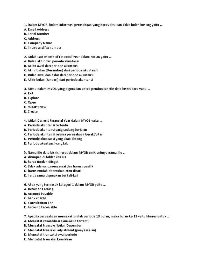 Panduan MYOB: Fitur dan Fungsi Utama | PDF
