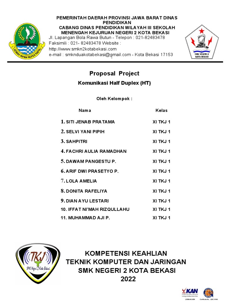 Proposal PJBL TKJ (HT) | PDF