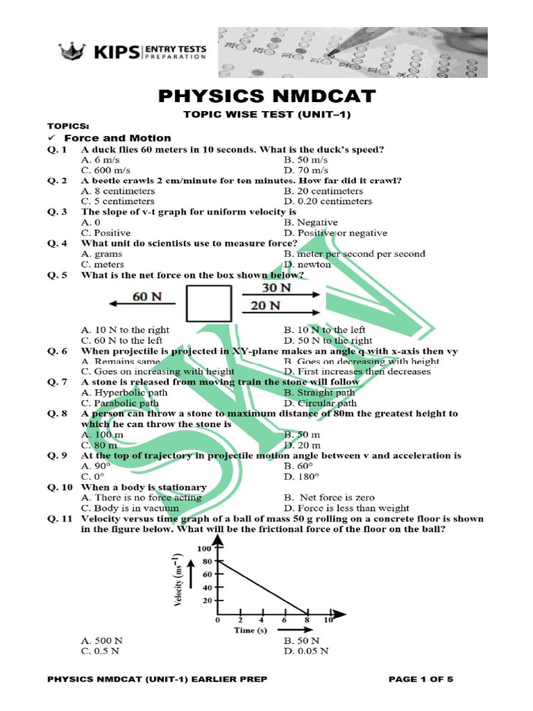 Kips CTS 2021 Physics Unit 1-1 | PDF