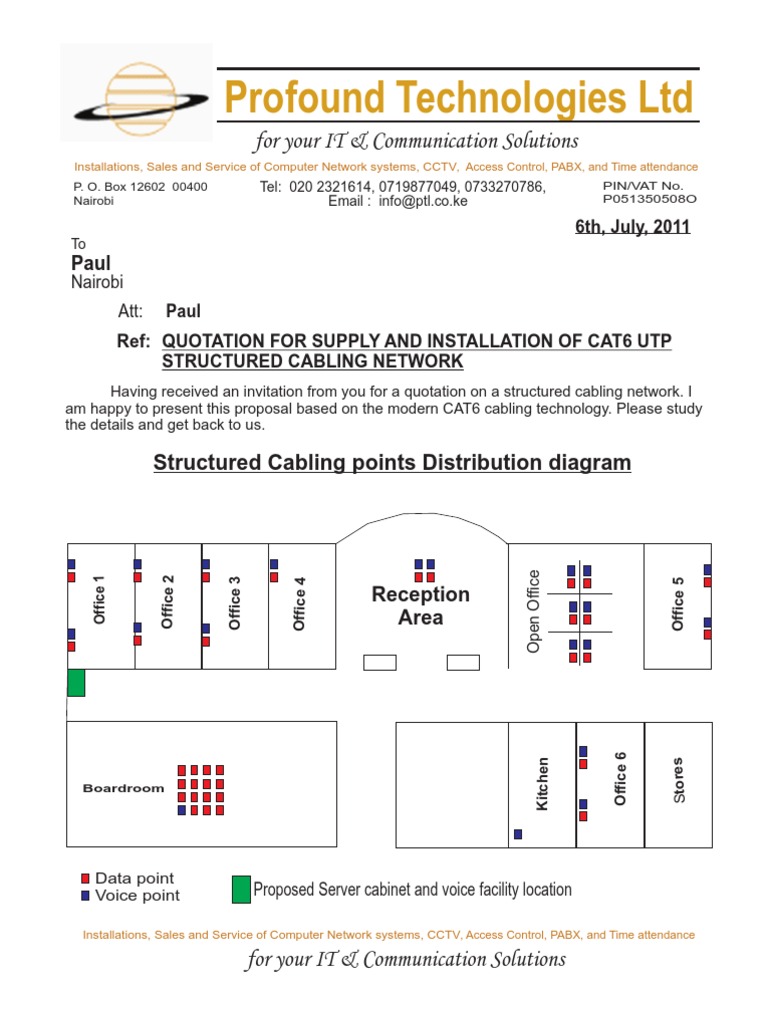 Paul - Quotation For Supply and Installation of A Structured Cabling ...