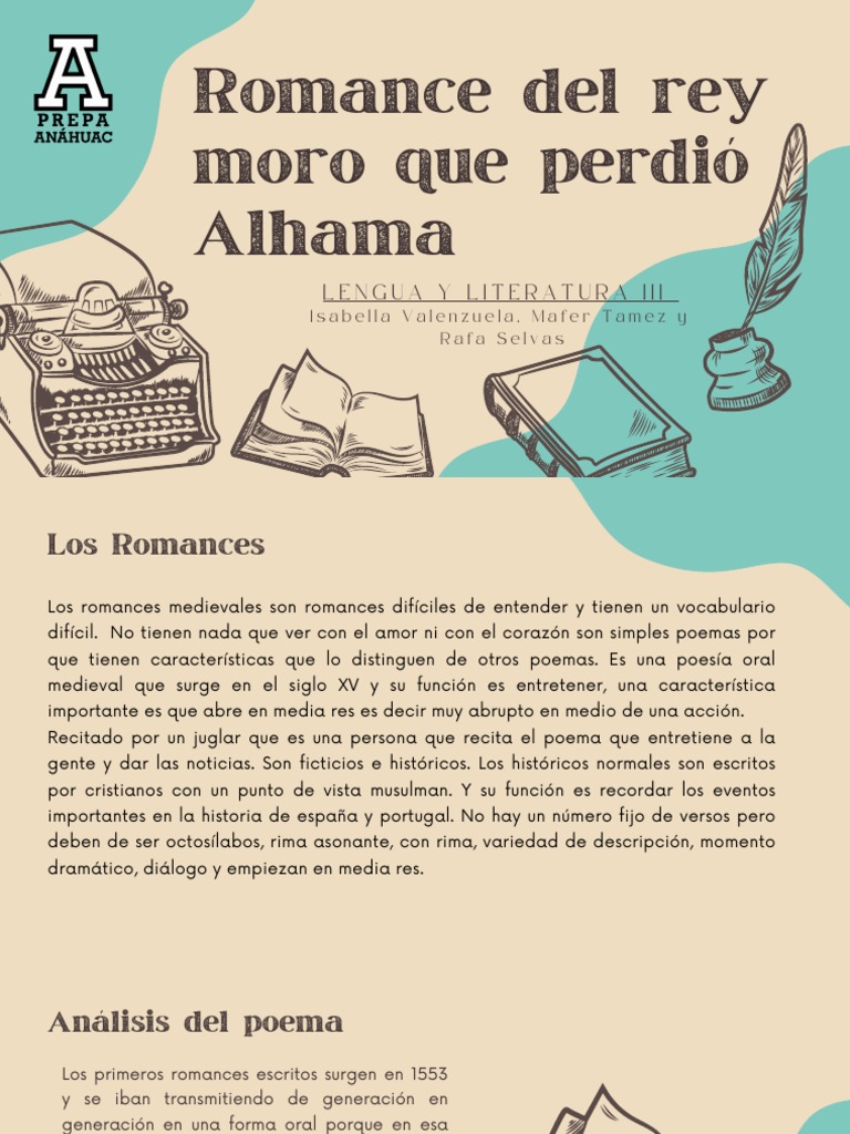 Romance Del Rey Moro Que Perdió Alhama | PDF | Poesía | Moros