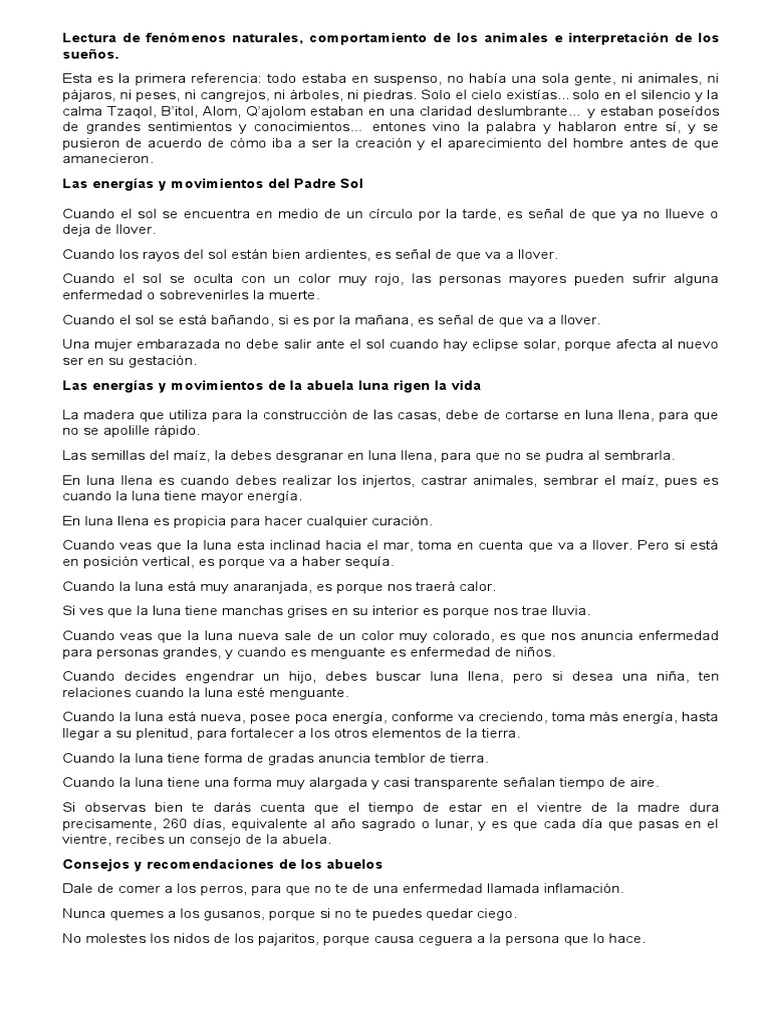 Comprensión. Lectura de Fenómenos Naturales | PDF | Luna | Lluvia