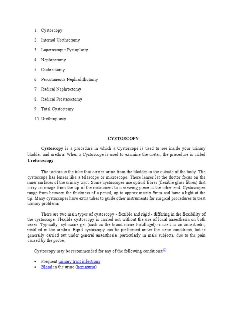 Cystoscopy Revised | PDF | Genitourinary System | Medical Procedures