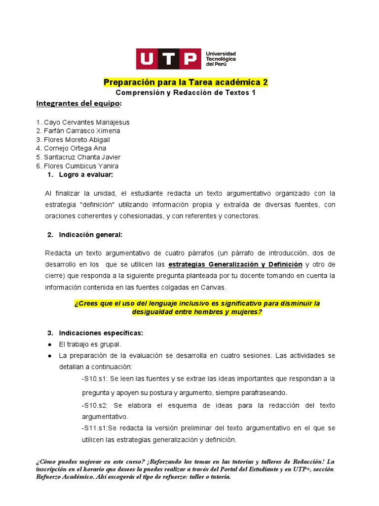 (Preparación para La Ta2) GC - N01i - Ta2consigna - 22c1m | PDF | Género | Estudios de género