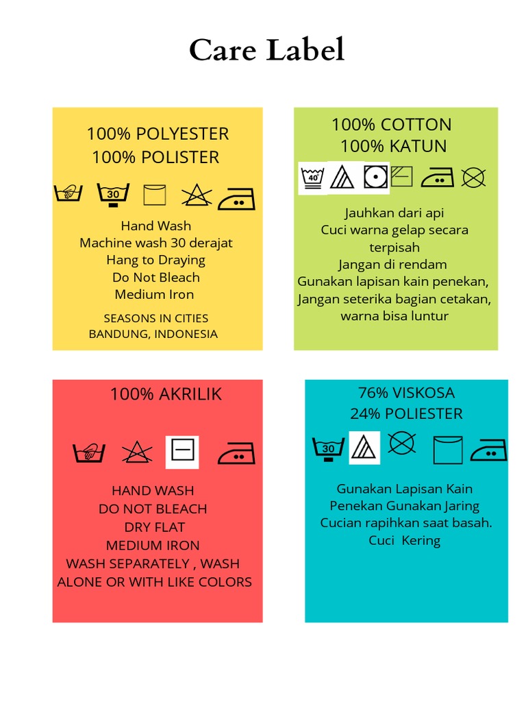 Bahan Care Label | PDF