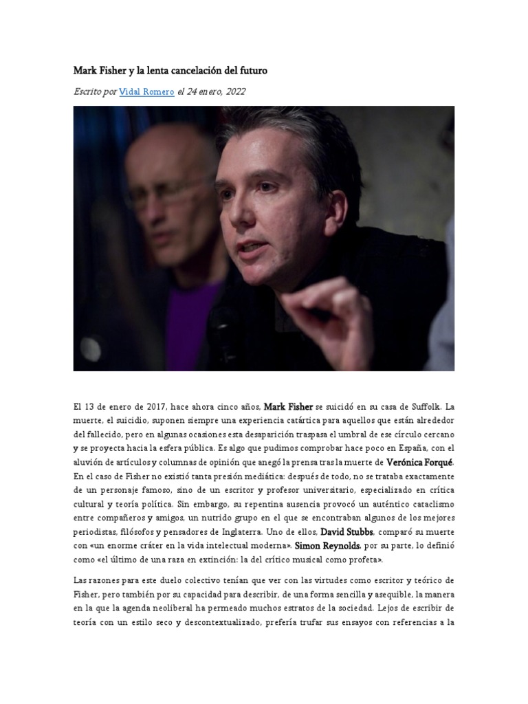 MERCURIO - Mark Fisher y La Lenta Cancelación Del Futuro | PDF ...