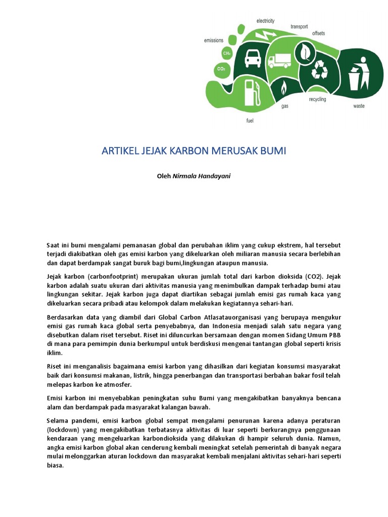 Jejak Karbon Merusak Bumi | PDF | Sains & Matematika