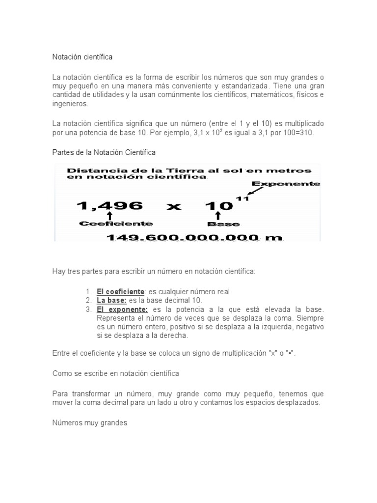 Notación Científica: Guía Completa | PDF | Números | Exponenciación
