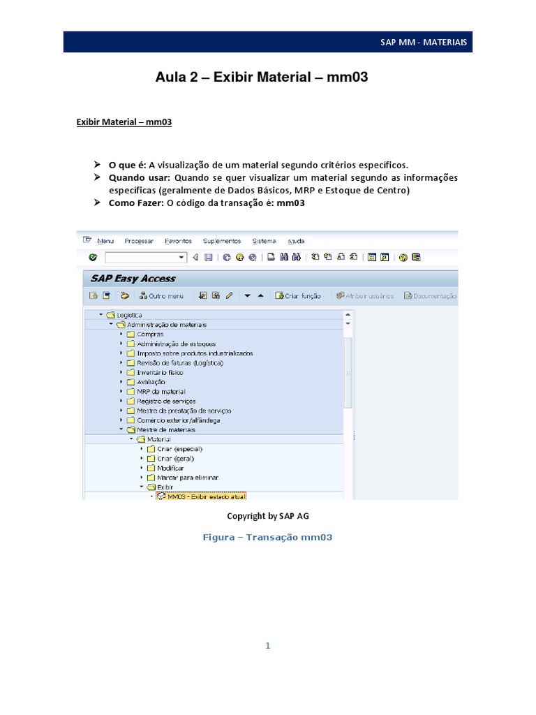 MM 2 - Administração de Materiais - Aula 2 - Exibir Material - MM03 ...