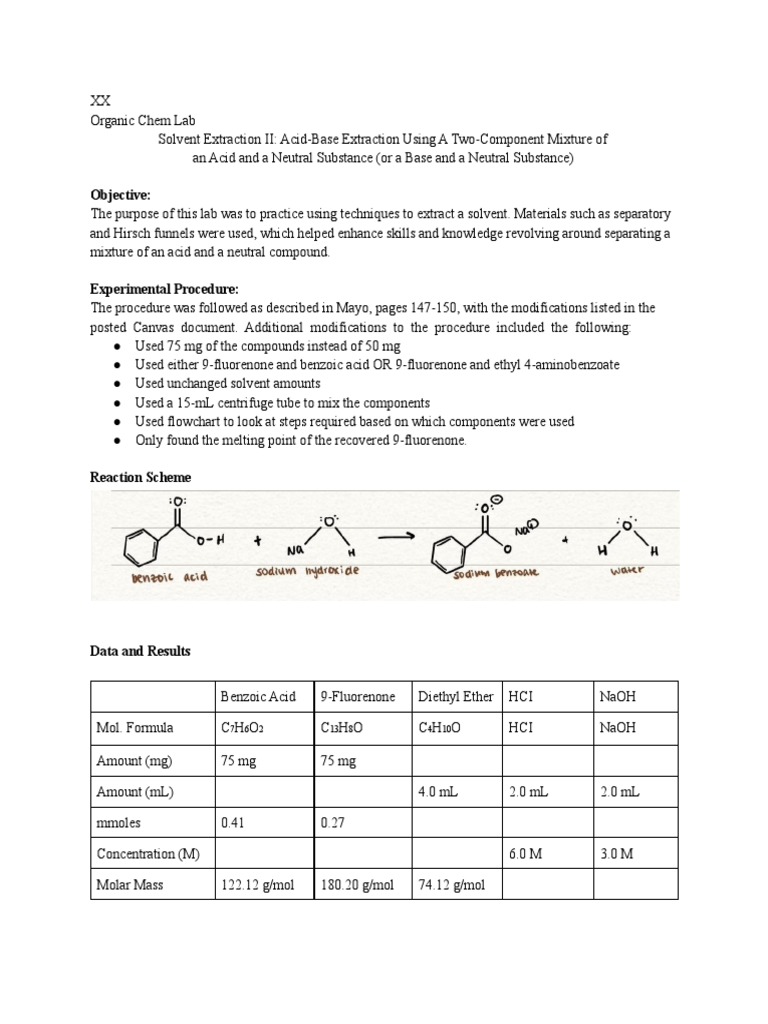 NEW Organic Chem Lab - 4C Experiment Lab Report | PDF | Solvent ... NEW Organic Chem Lab - 4C Experiment Lab Report | PDF | Solvent ...