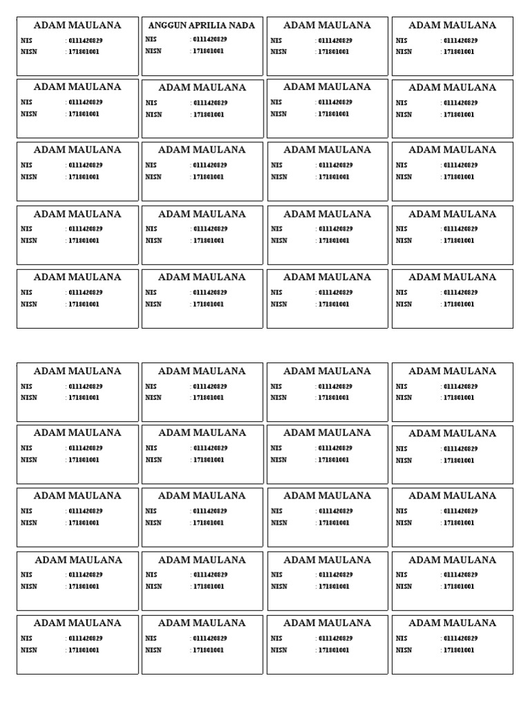 Label Raport Isi KLS 4 | PDF