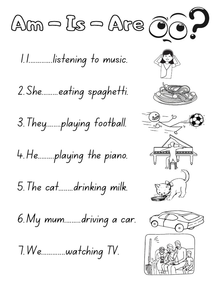 Am, Is, Are Practice Worksheets | PDF