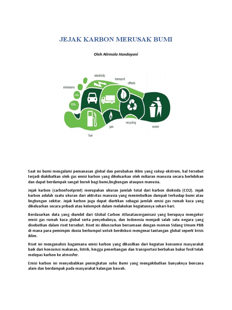 Jejak Karbon Merusak Bumi | PDF