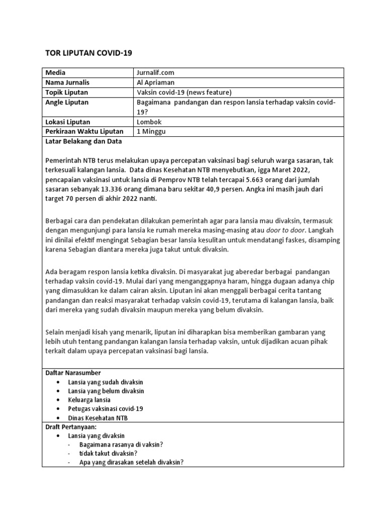 Contoh TOR Feature | PDF