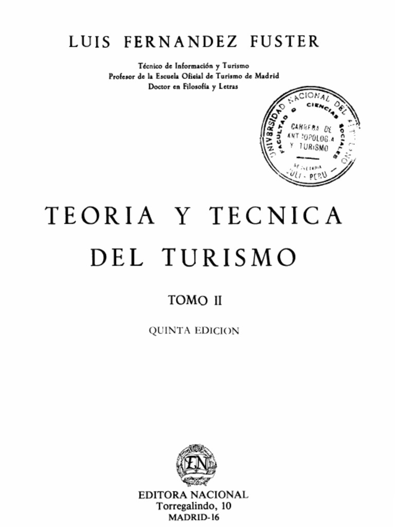 Teoria y Tecnica Del Turismo II | PDF