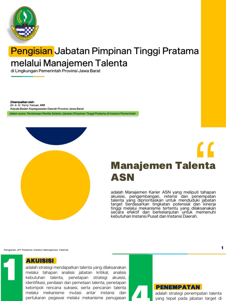 Bahan Tayang - Pembinaan Pansel JPT Melalui Pengisian JPT Man - Talenta - REV | PDF