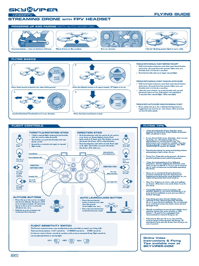 Sky Viper FPV STREAMING VIDEO DRONE MANUAL v2400FPV User Manual | PDF ...