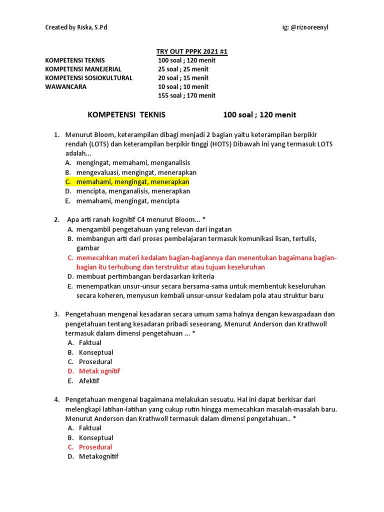 Try Out PPPK 2021 - Mapel Pkwu | PDF | Komputer