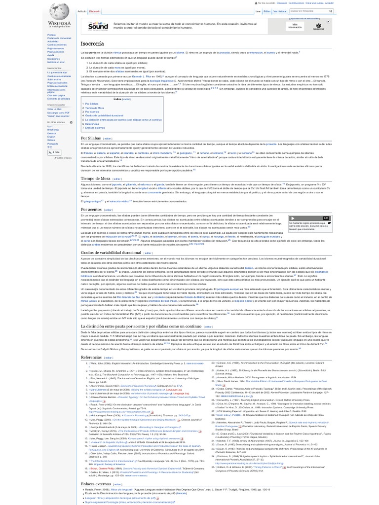 Isocronía: Por Sílabas | PDF | Idiomas | Estudios de idiomas extranjeros