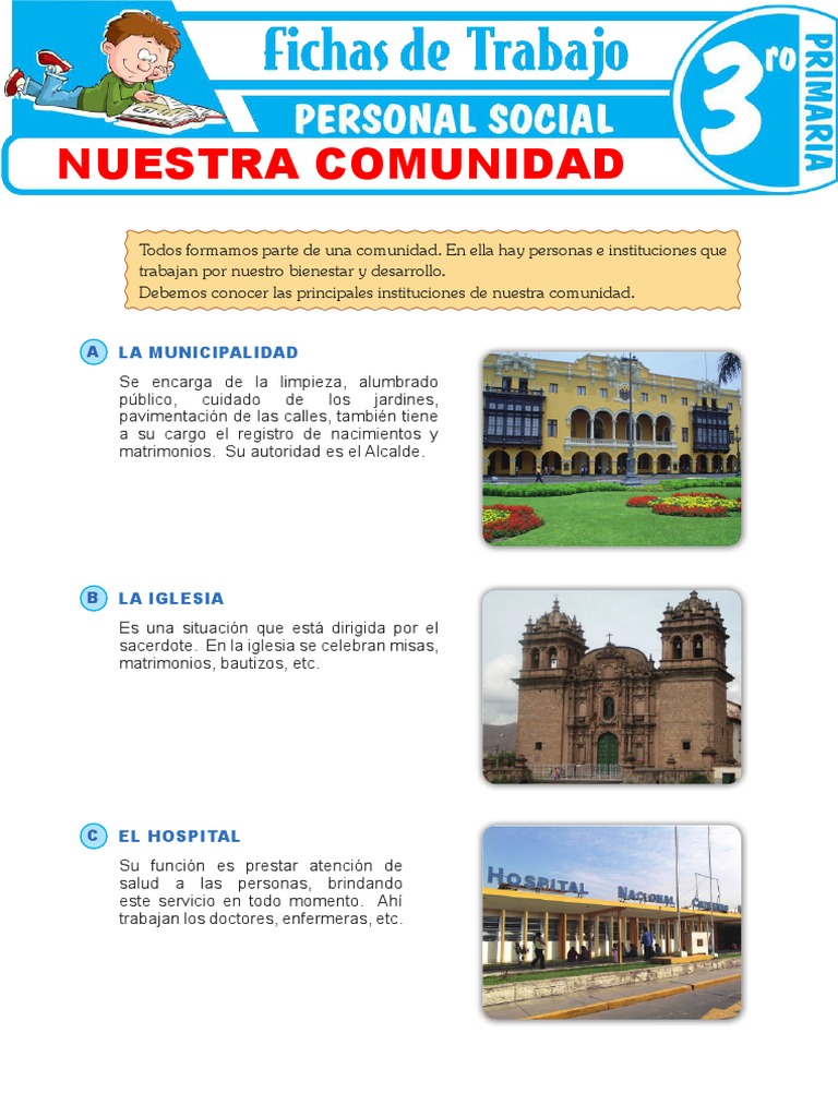 Nuestra Comunidad para Tercer Grado de Primaria | PDF | Bombero | Policía