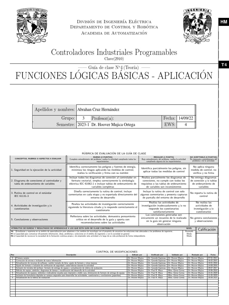 Guía T4 - Funciones Lógicas Básicas - Aplicación | PDF | Automatización ...
