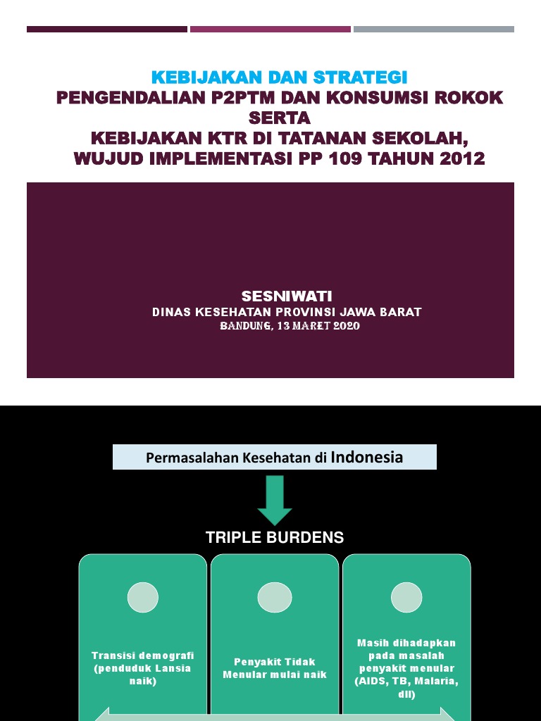 KEBIJAKAN DAN STRATEGI PENGENDALIAN P2PTM DAN KONSUMSI ROKOK SERTA ...