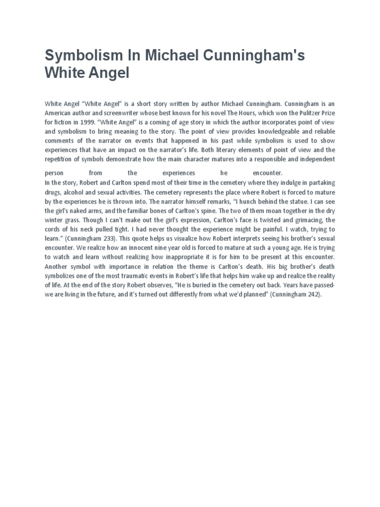 Symbolism in Michael Cunningham's White Angel | PDF