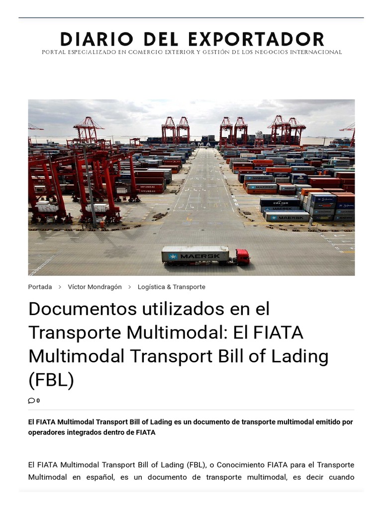 Documentos Utilizados en El Transporte Multimodal - El FIATA Multimodal ... Documentos Utilizados en El Transporte Multimodal - El FIATA Multimodal ...