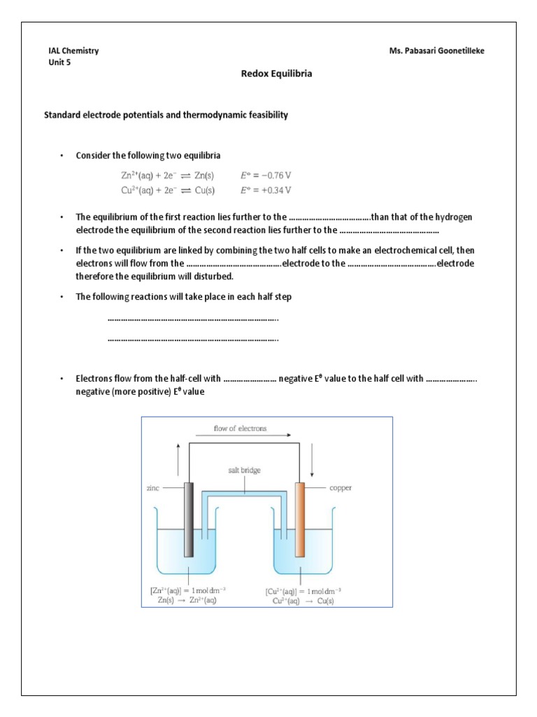 4 Redox Equilibria Set 3 Pdf Fuel Cell Ethanol