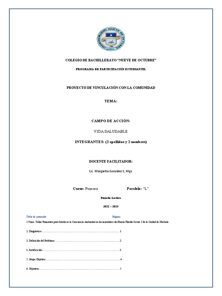 Formato Proyecto Ppe 2022 | PDF